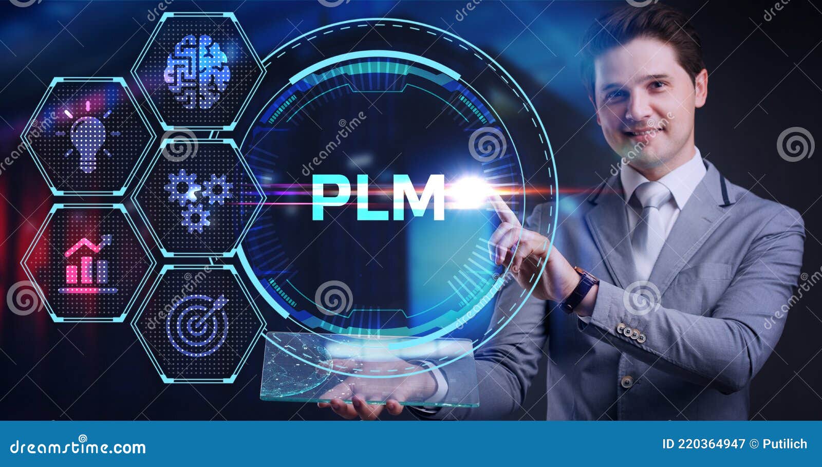 PLM Product Lifecycle Management System Technology Concept. Technology ...