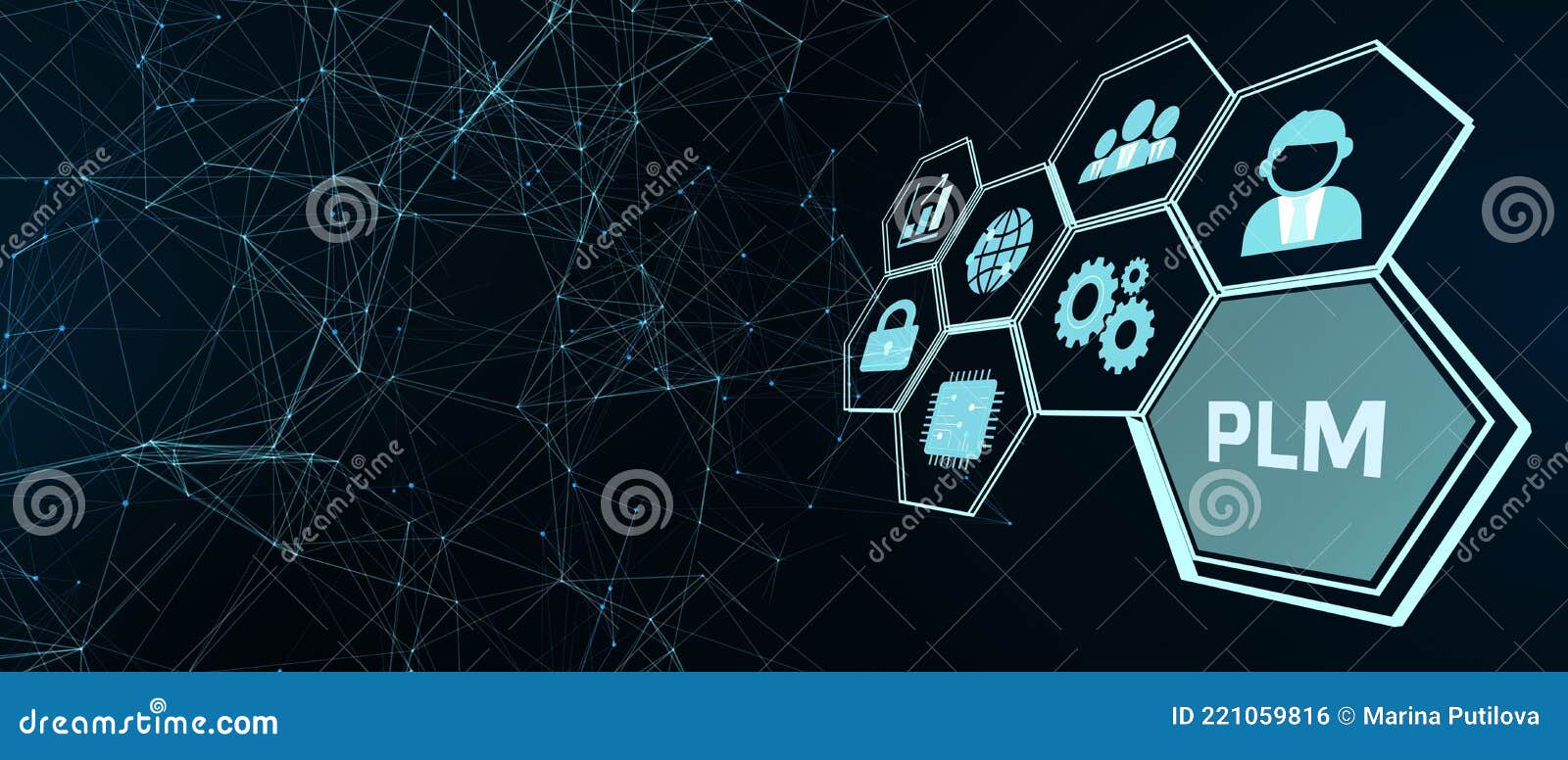 PLM Product Lifecycle Management System Technology Concept. Technology ...