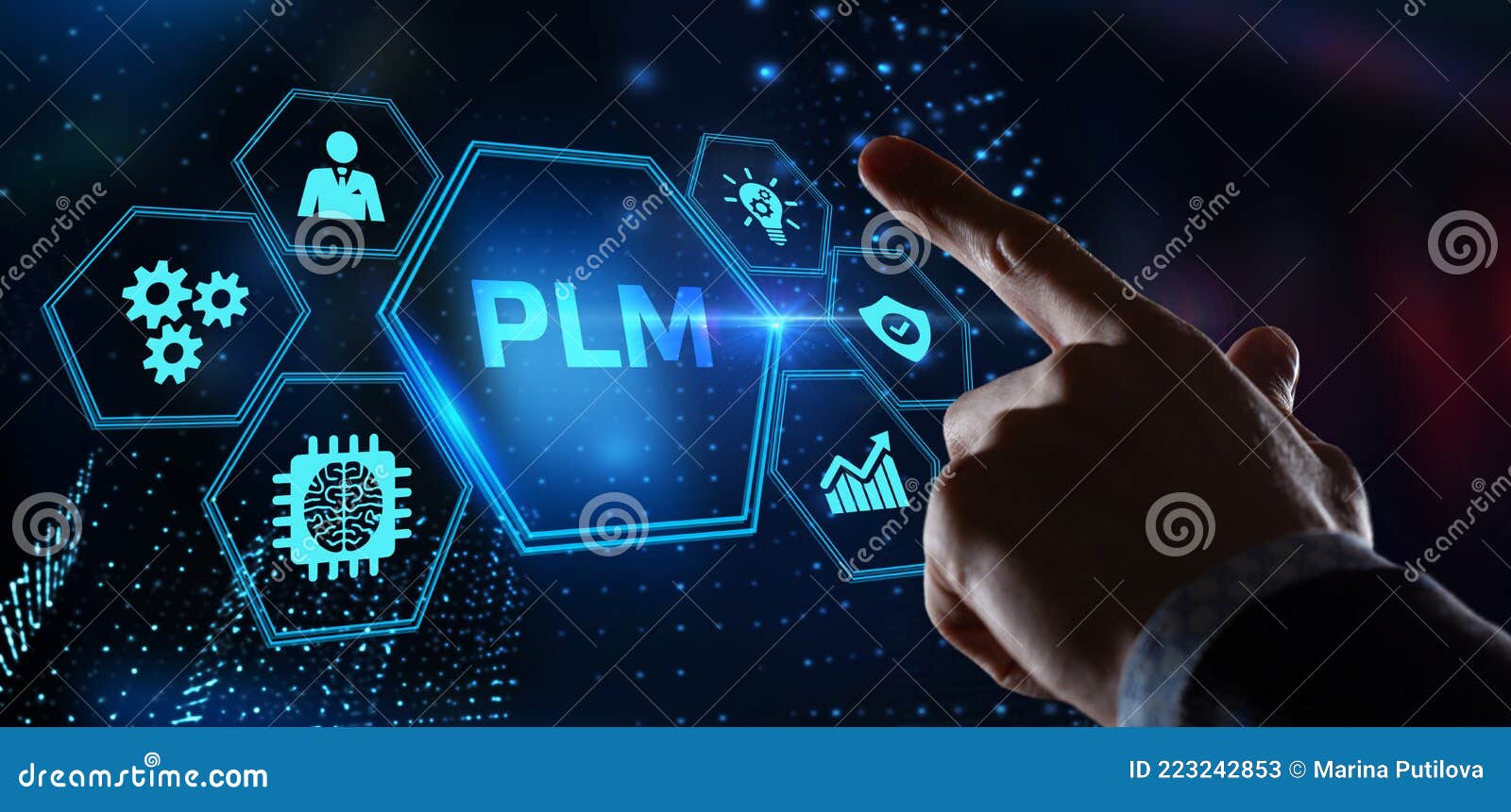 PLM Product Lifecycle Management System Technology Concept. Technology ...