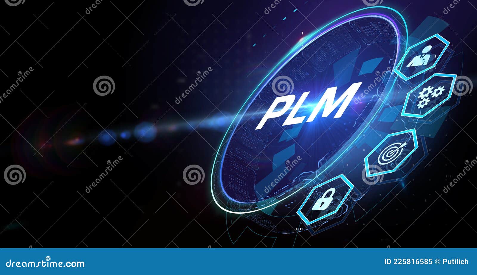 PLM Product Lifecycle Management System Technology Concept. Technology ...