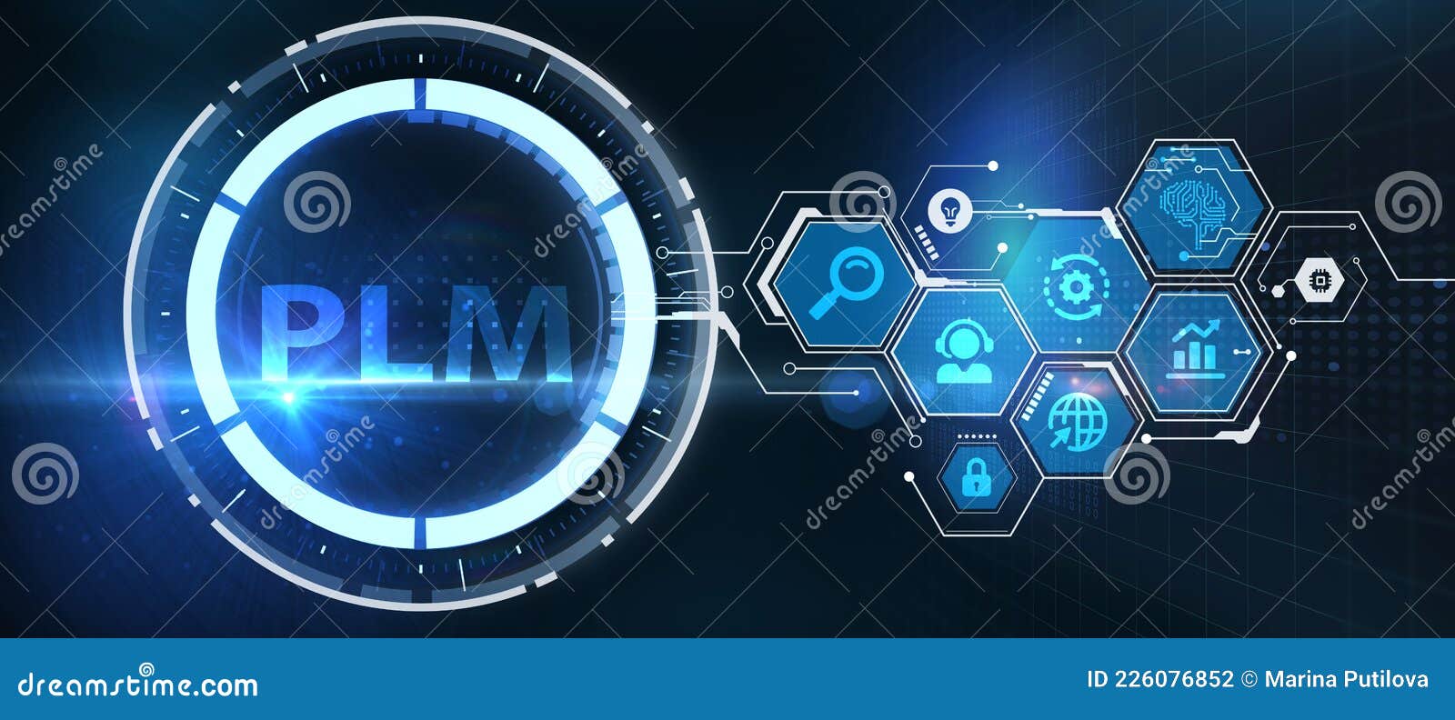 PLM Product Lifecycle Management System Technology Concept. Technology ...