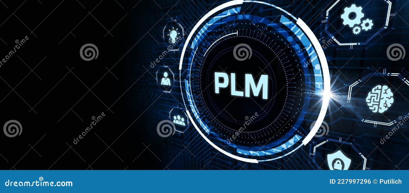 PLM Product Lifecycle Management System Technology Concept. Technology ...