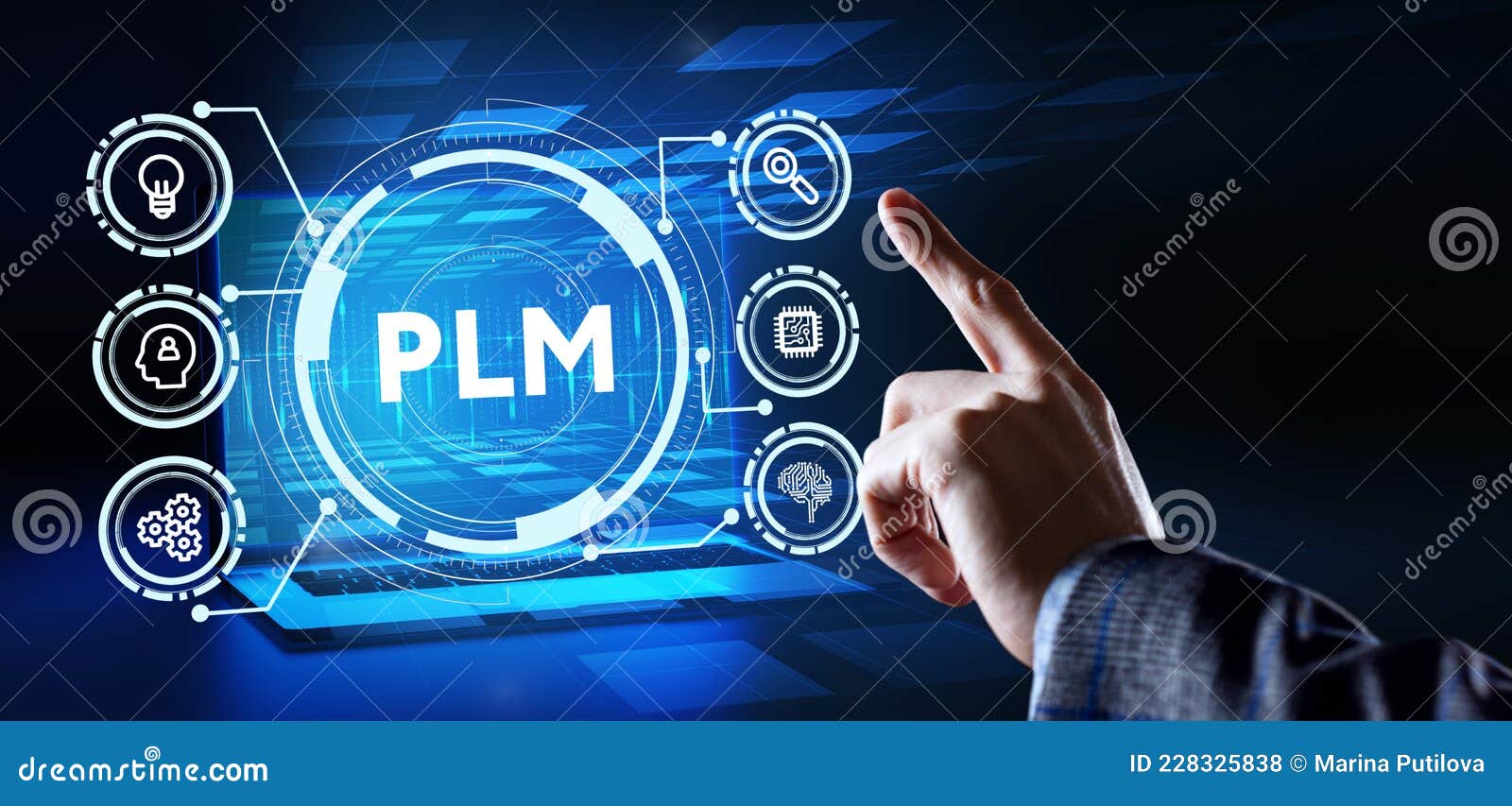 PLM Product Lifecycle Management System Technology Concept. Technology ...