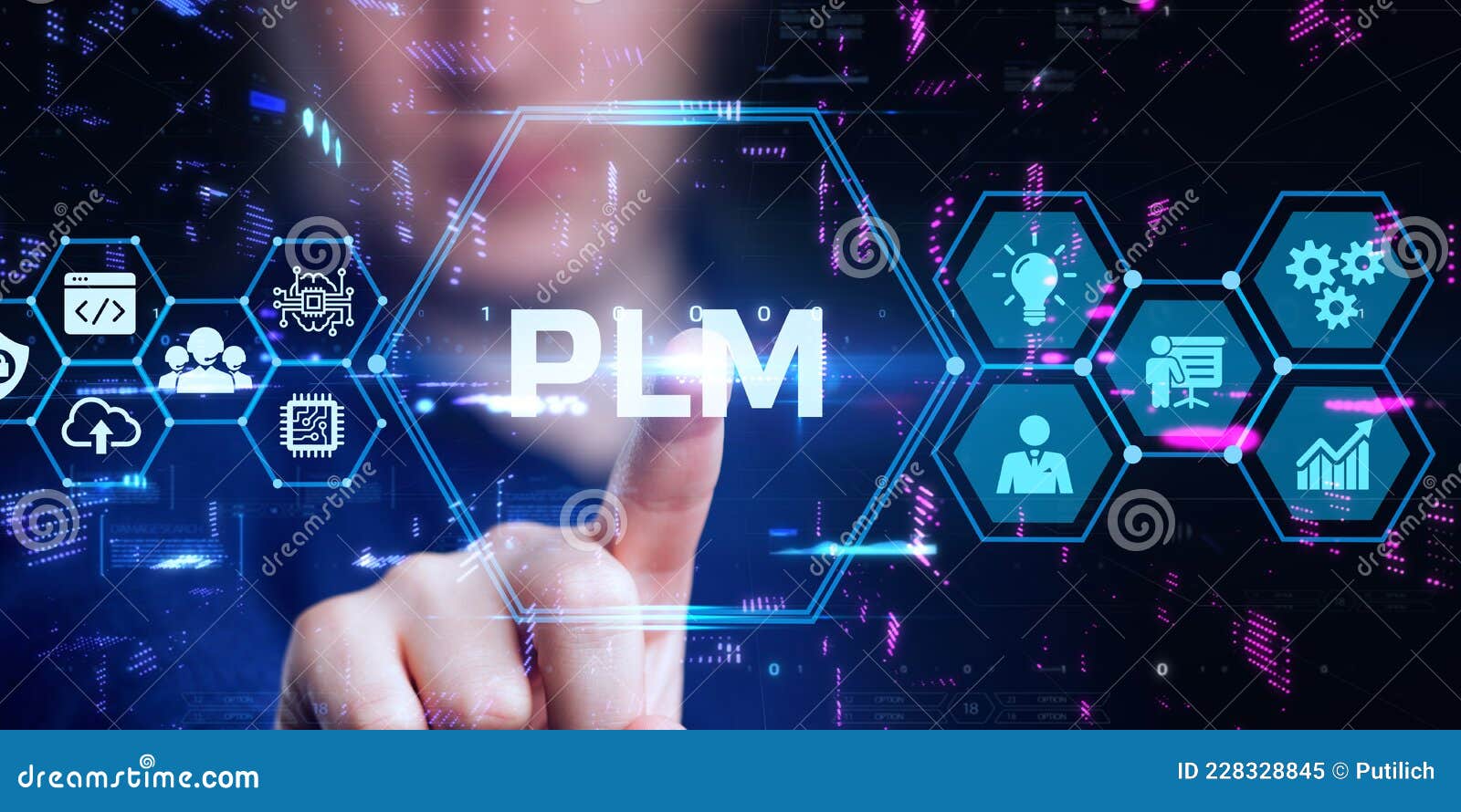 PLM Product Lifecycle Management System Technology Concept. Technology ...