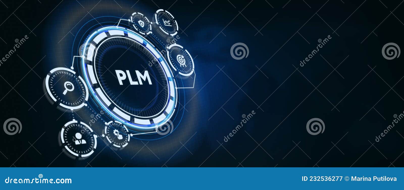 PLM Product Lifecycle Management System Technology Concept. Technology ...