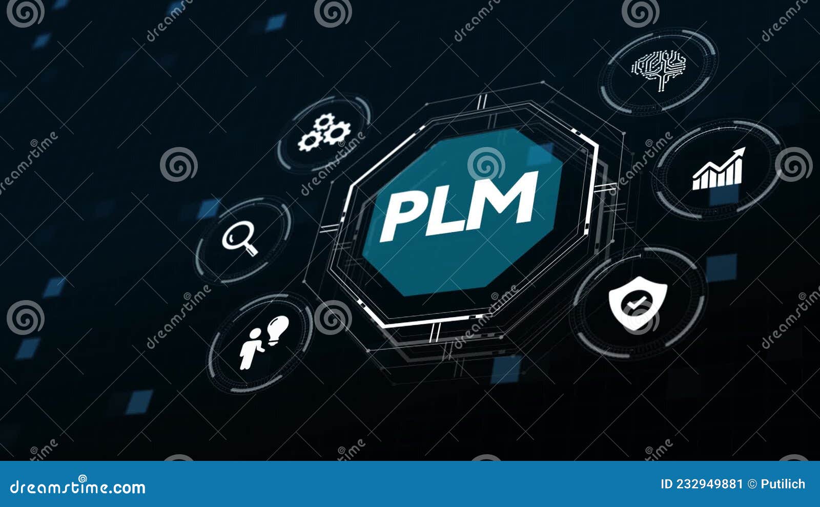 PLM Product Lifecycle Management System Technology Concept. Technology ...