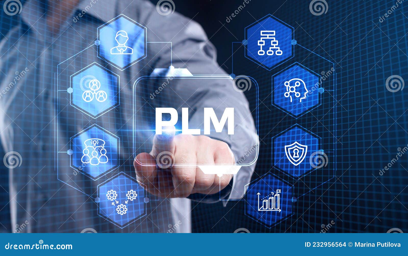 PLM Product Lifecycle Management System Technology Concept. Technology ...