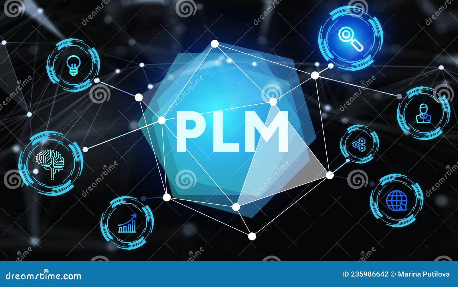 PLM Product Lifecycle Management System Technology Concept. Technology ...