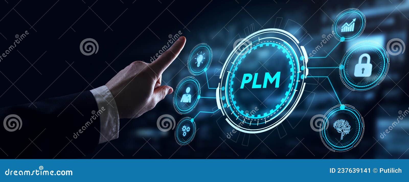 PLM Product Lifecycle Management System Technology Concept. Technology ...
