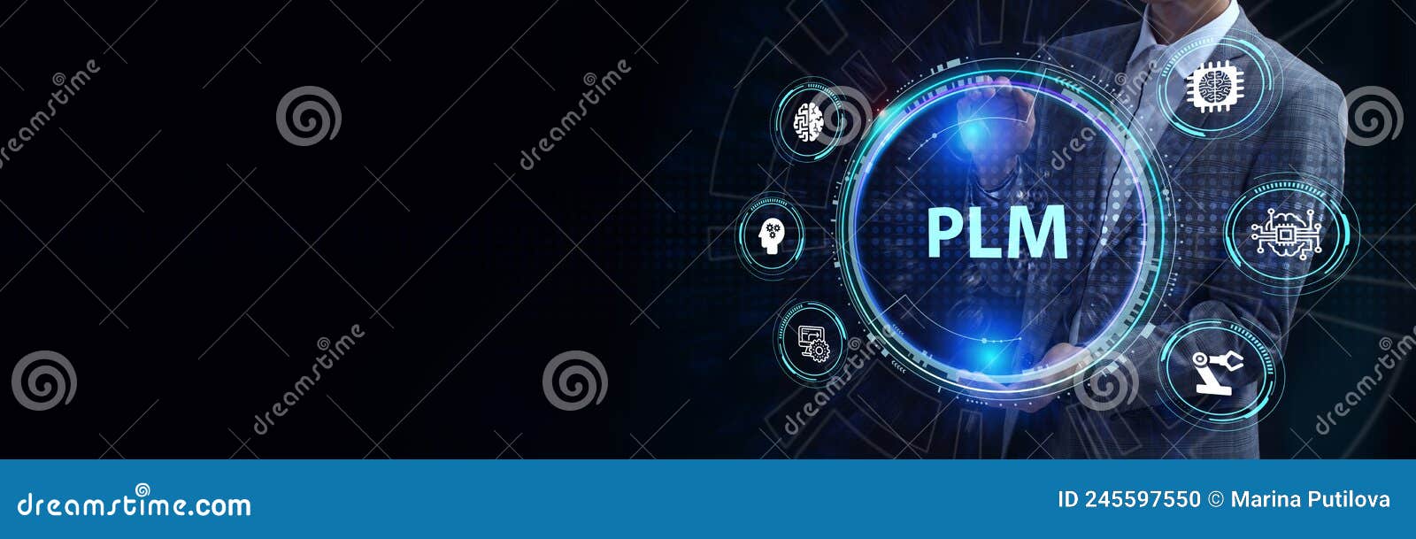 PLM Product Lifecycle Management System Technology Concept. Technology ...