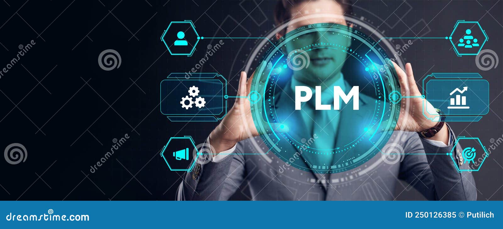 PLM Product Lifecycle Management System Technology Concept. Technology ...