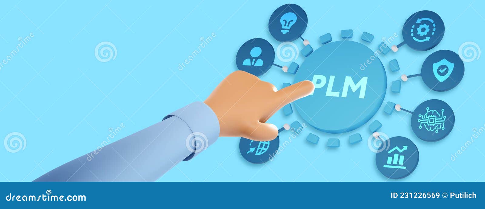 PLM Product Lifecycle Management System Technology Concept. Technology ...