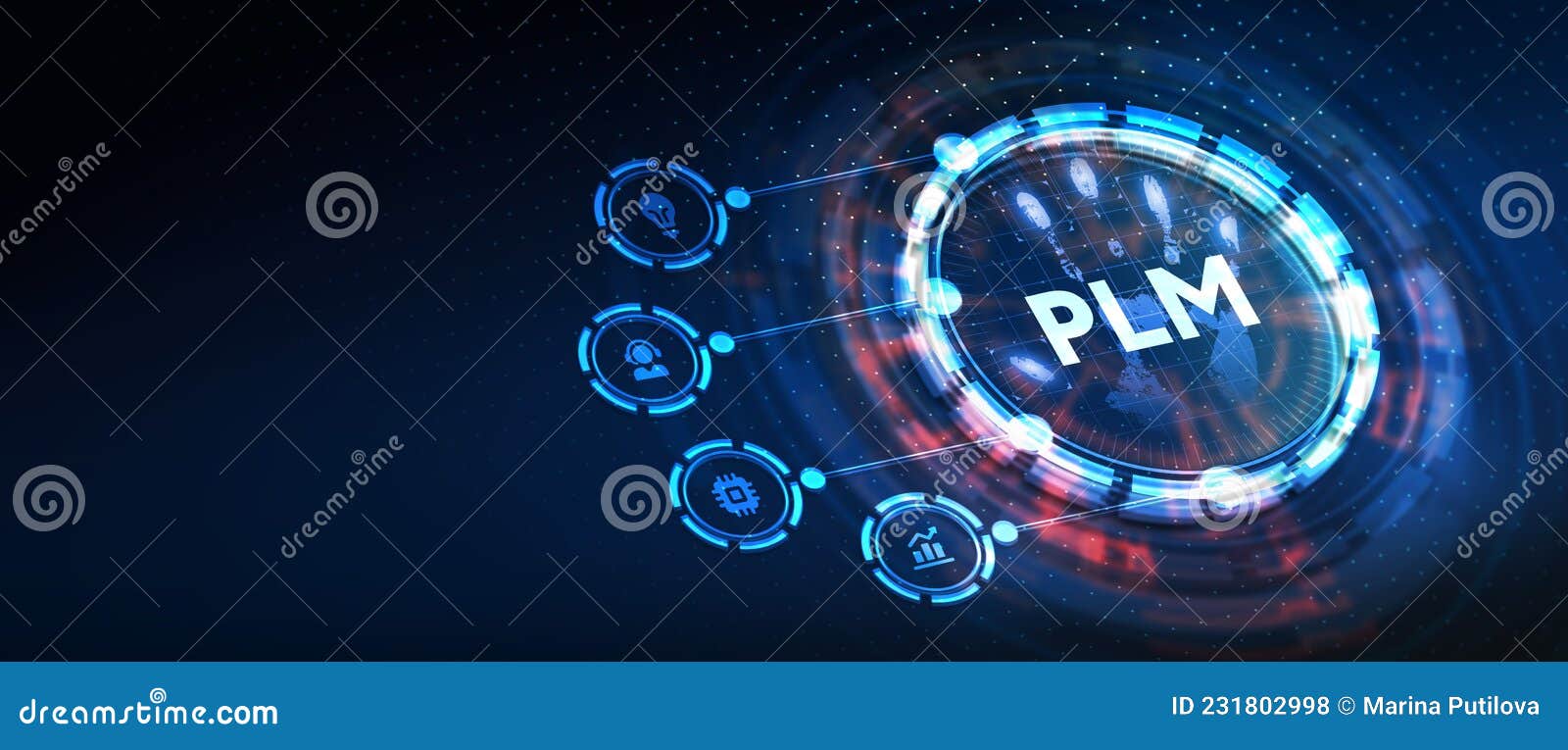 PLM Product Lifecycle Management System Technology Concept. Technology ...