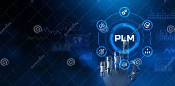 PLM Product Lifecycle Management System Technology Concept. Robotic Arm ...