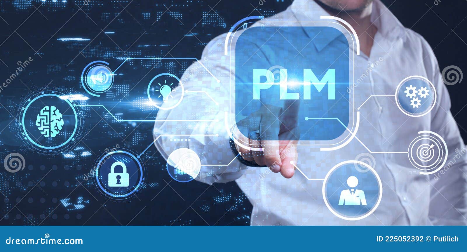 PLM Product Lifecycle Management System Technology Concept. Technology ...