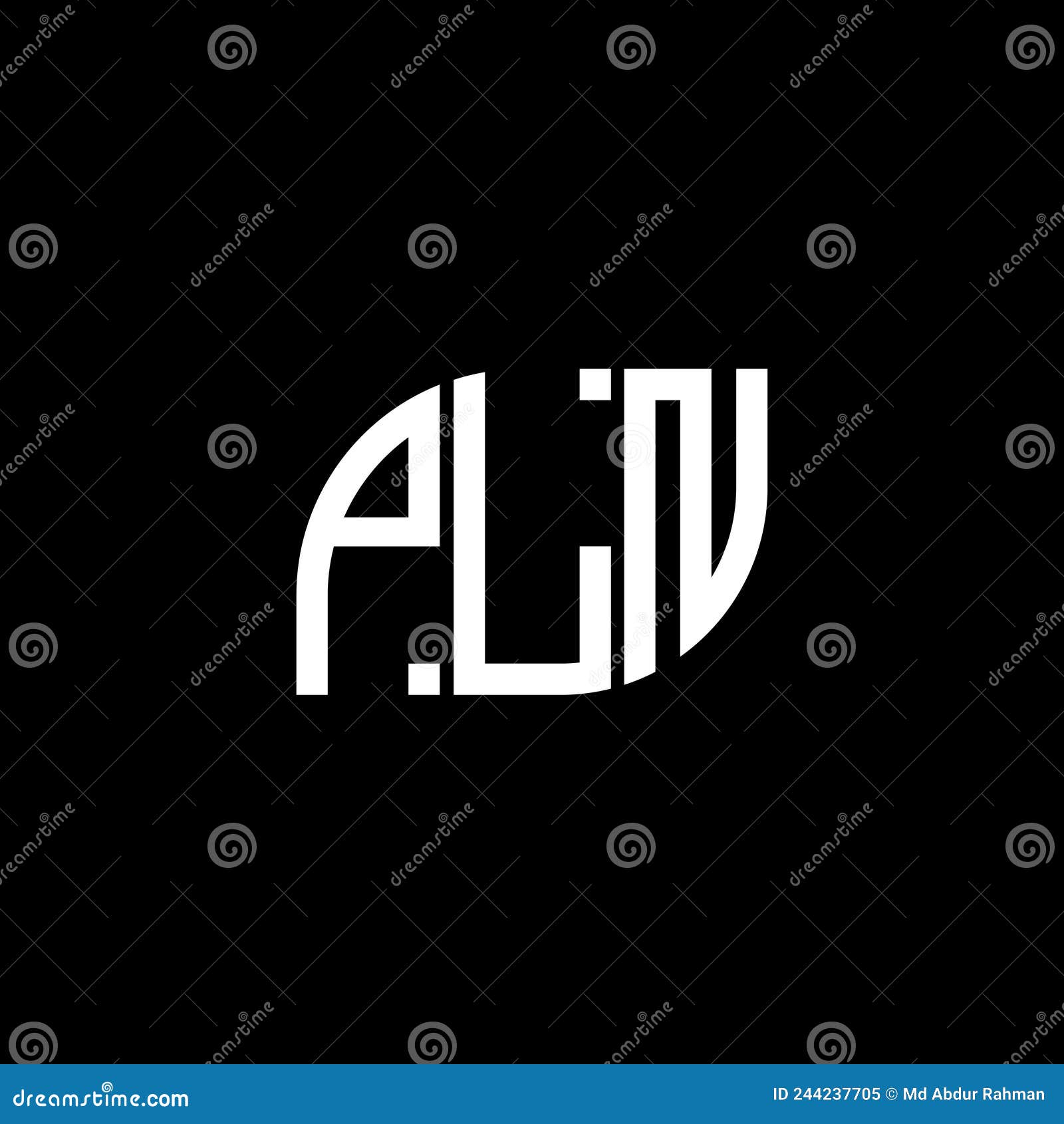 PLN Letter Logo Design on Black Background.PLN Creative Initials Letter ...