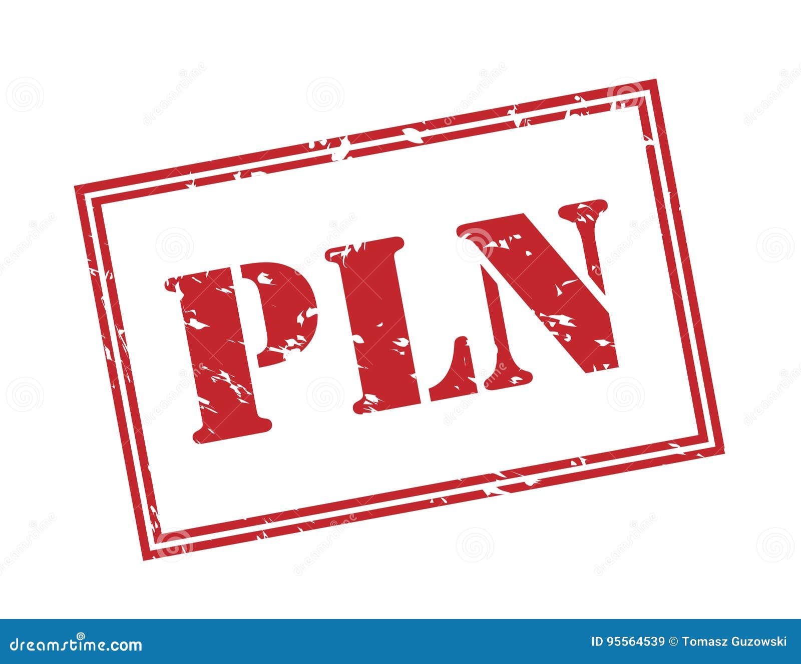PLN Red Vintage Rubber Stamp Isolated on White Background Stock ...