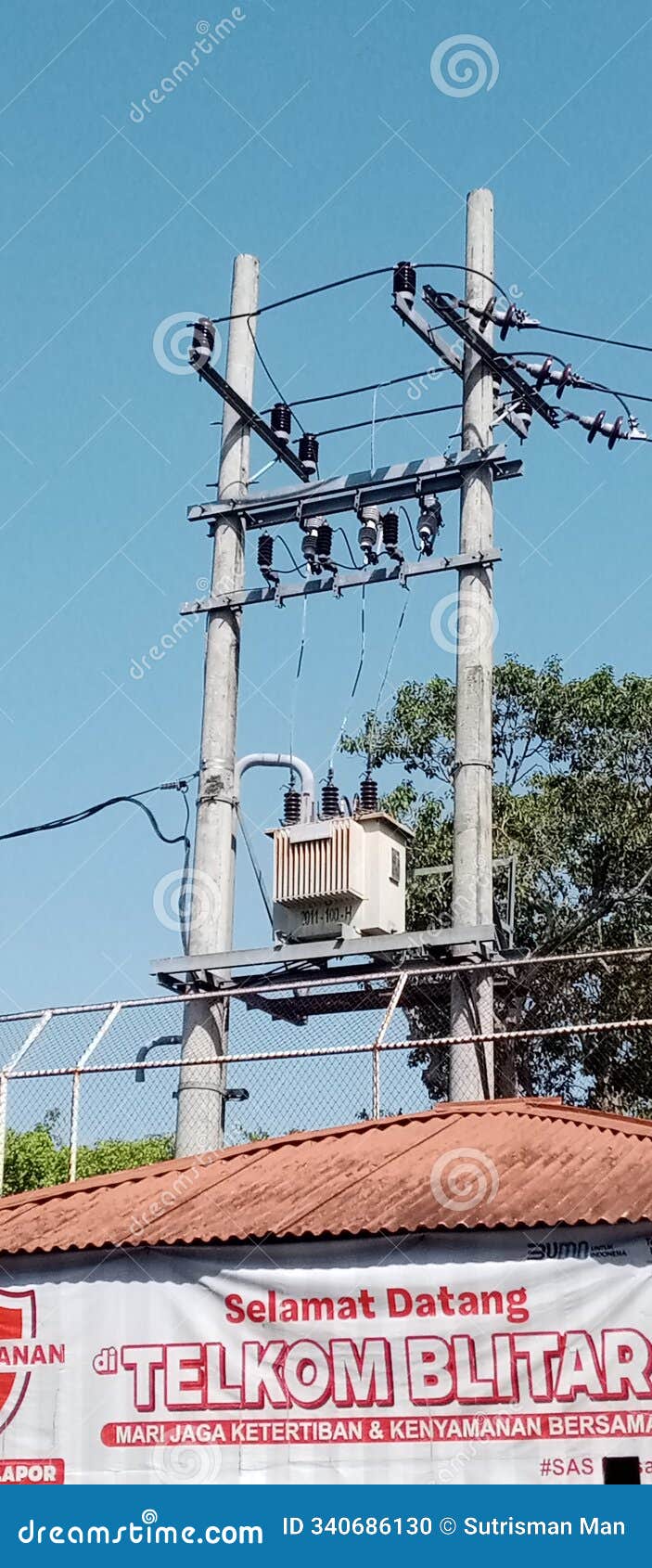 High Voltage Transformation Station View Of External Capacitors And ...