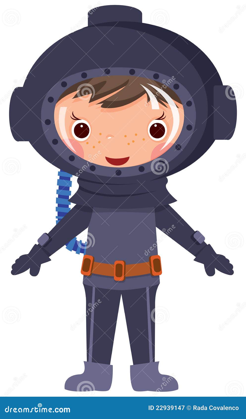 Plongeur de dessin animé illustration de vecteur. Illustration du ...