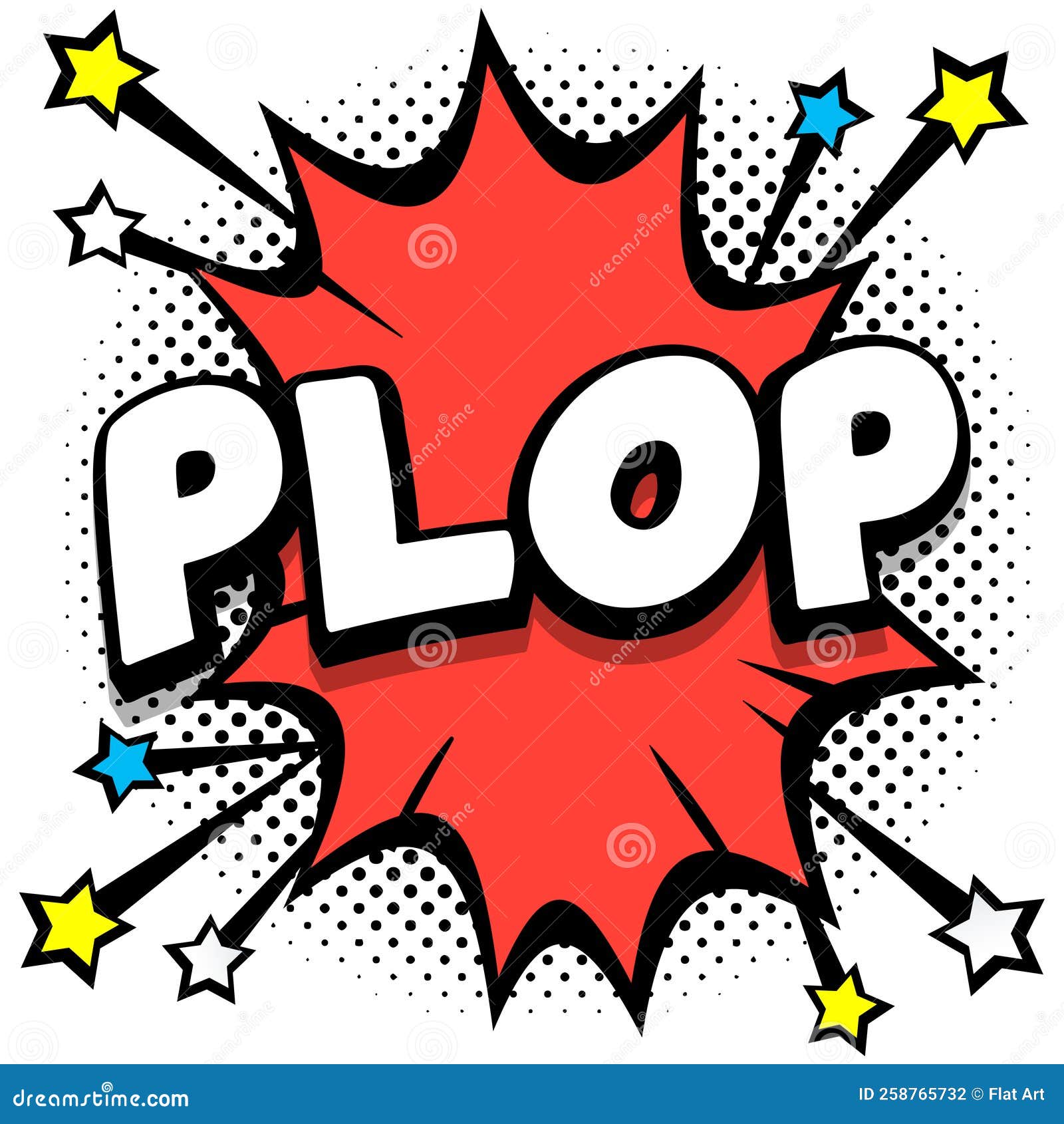 Plop Pop Art Comic Speech Bubbles Book Sound Effects Stock Vector ...