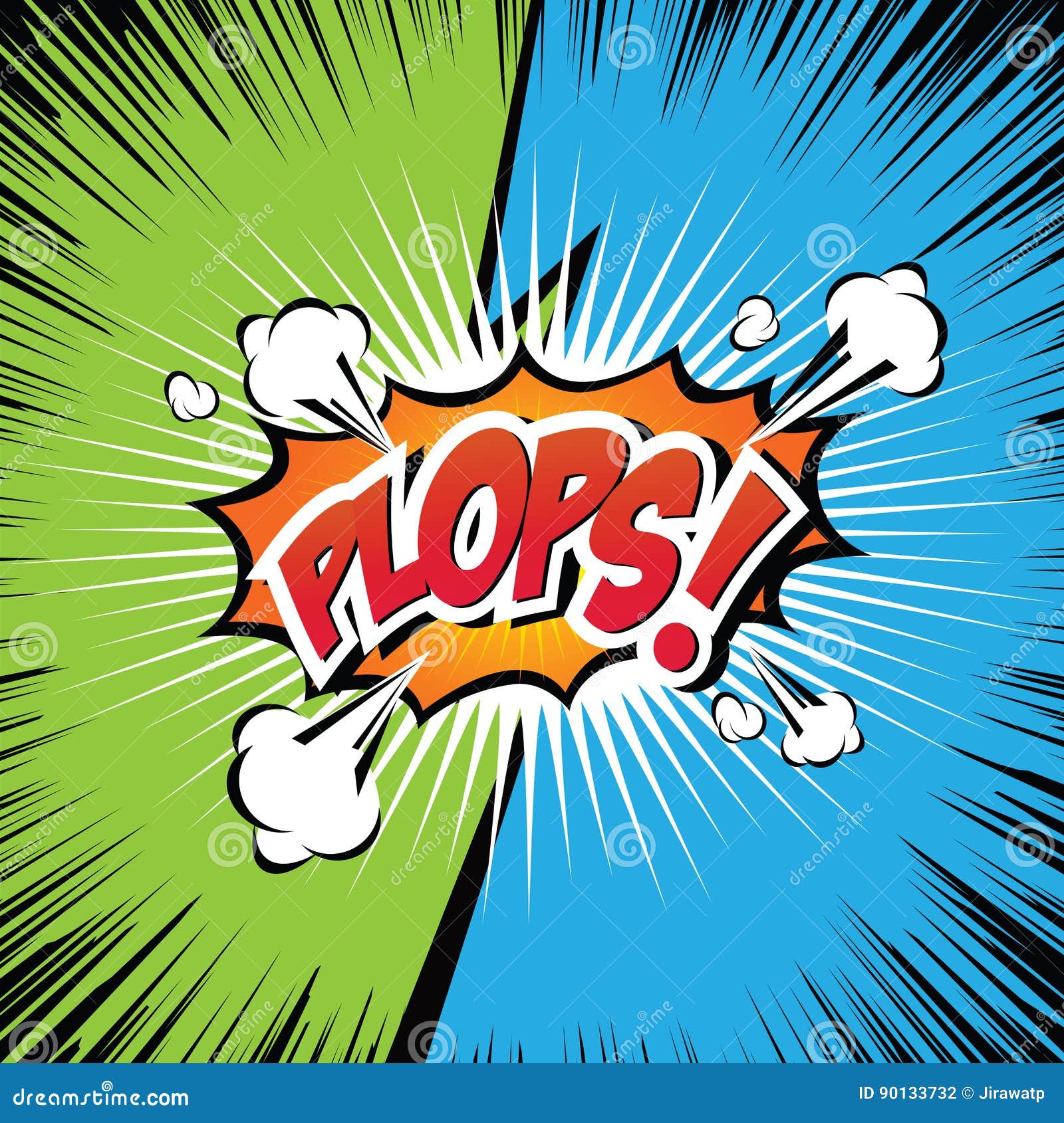 Plops! Comic Expression Vector Text. Stock Vector - Illustration of ...