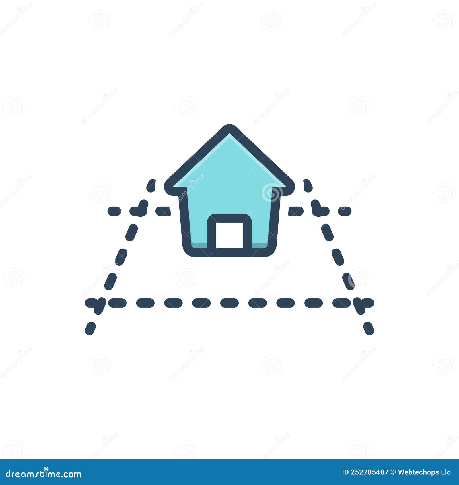 Color Illustration Icon for Plot, Area and House Stock Vector ...