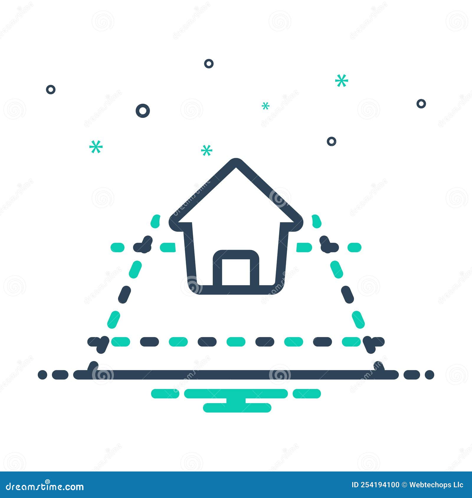 Mix Icon for Plot, Area and House Stock Illustration - Illustration of ...