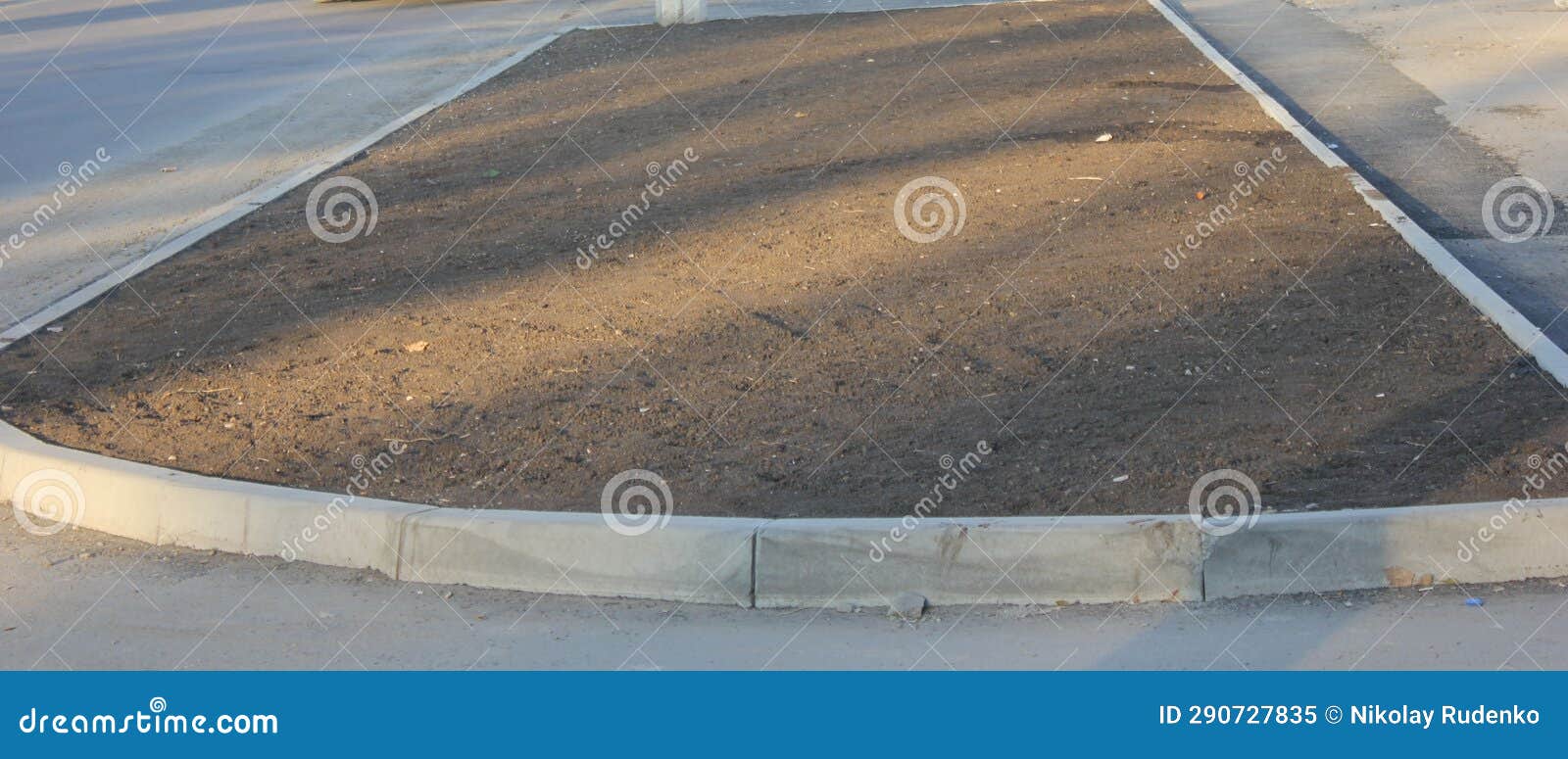 Plot of Land Bordered with Street Curbs Stock Image - Image of land ...