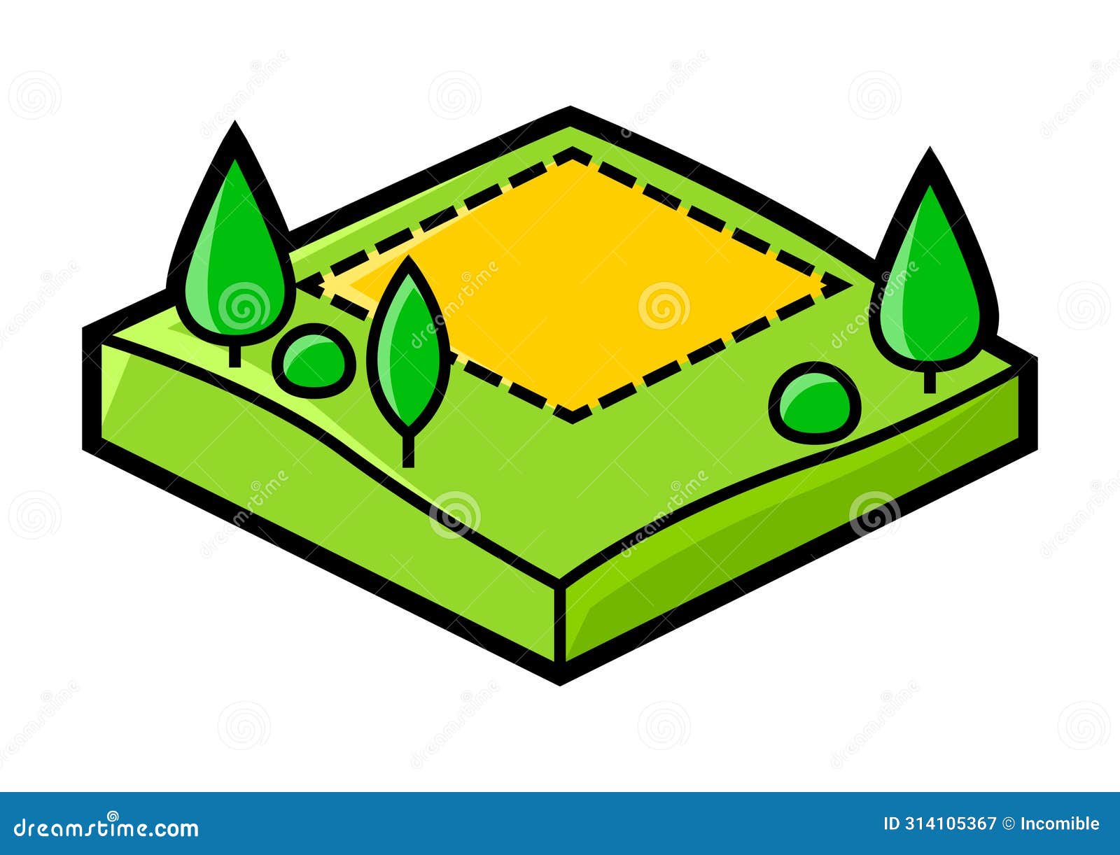 Plot of Land Icon in Isometry Style. Real Estate Image for Website, App ...