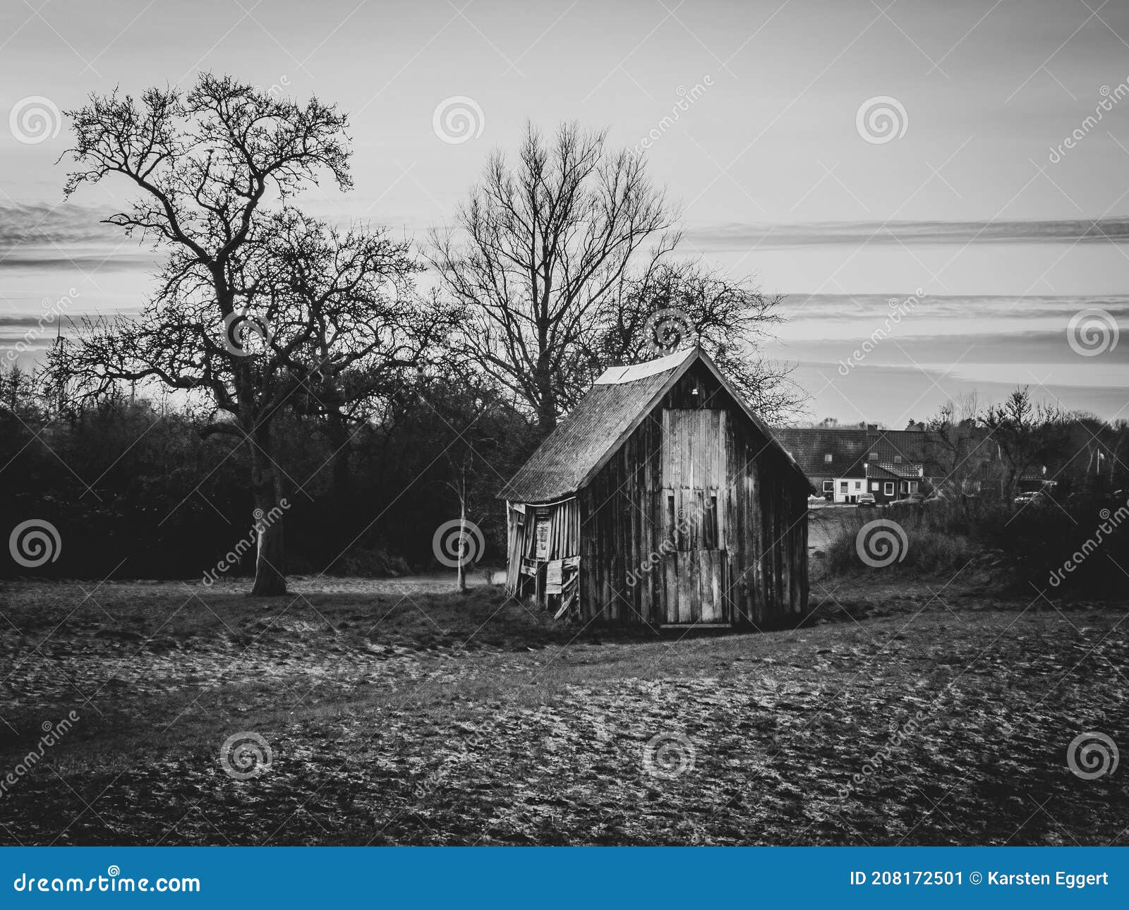 On the Plot of Land Stands an Ancient Crooked Wooden House Stock Image ...