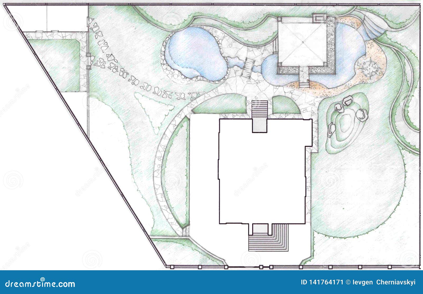 Plot Plan of the Property Sketch, Illustration Stock Illustration ...
