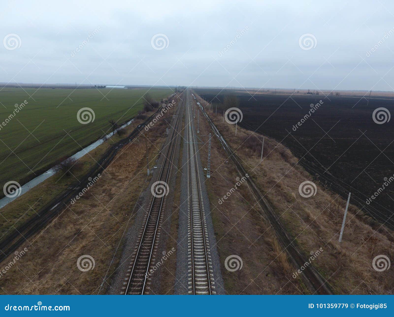 Plot Railway. Top View on the Rails Stock Image - Image of ...