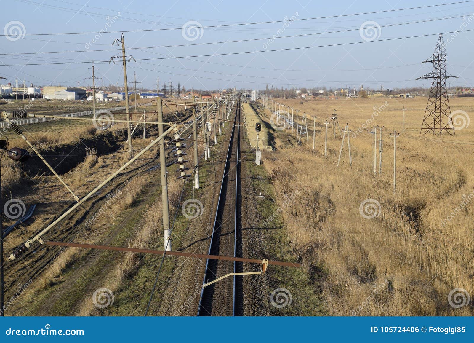 Plot Railway. Top View on the Rails Stock Photo - Image of frame, path ...