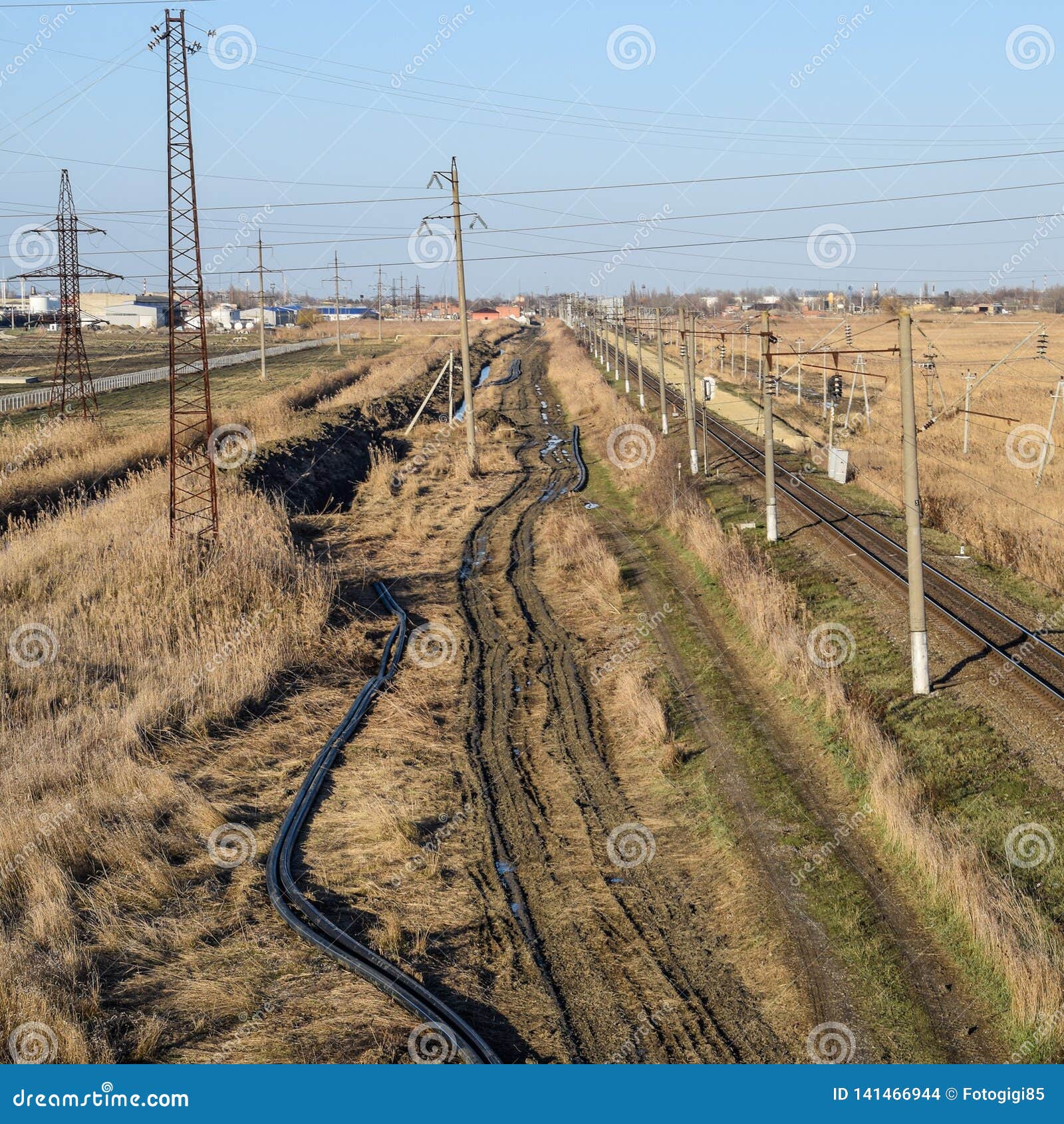 Plot Railway. Top View on the Rails Stock Photo - Image of infinite ...
