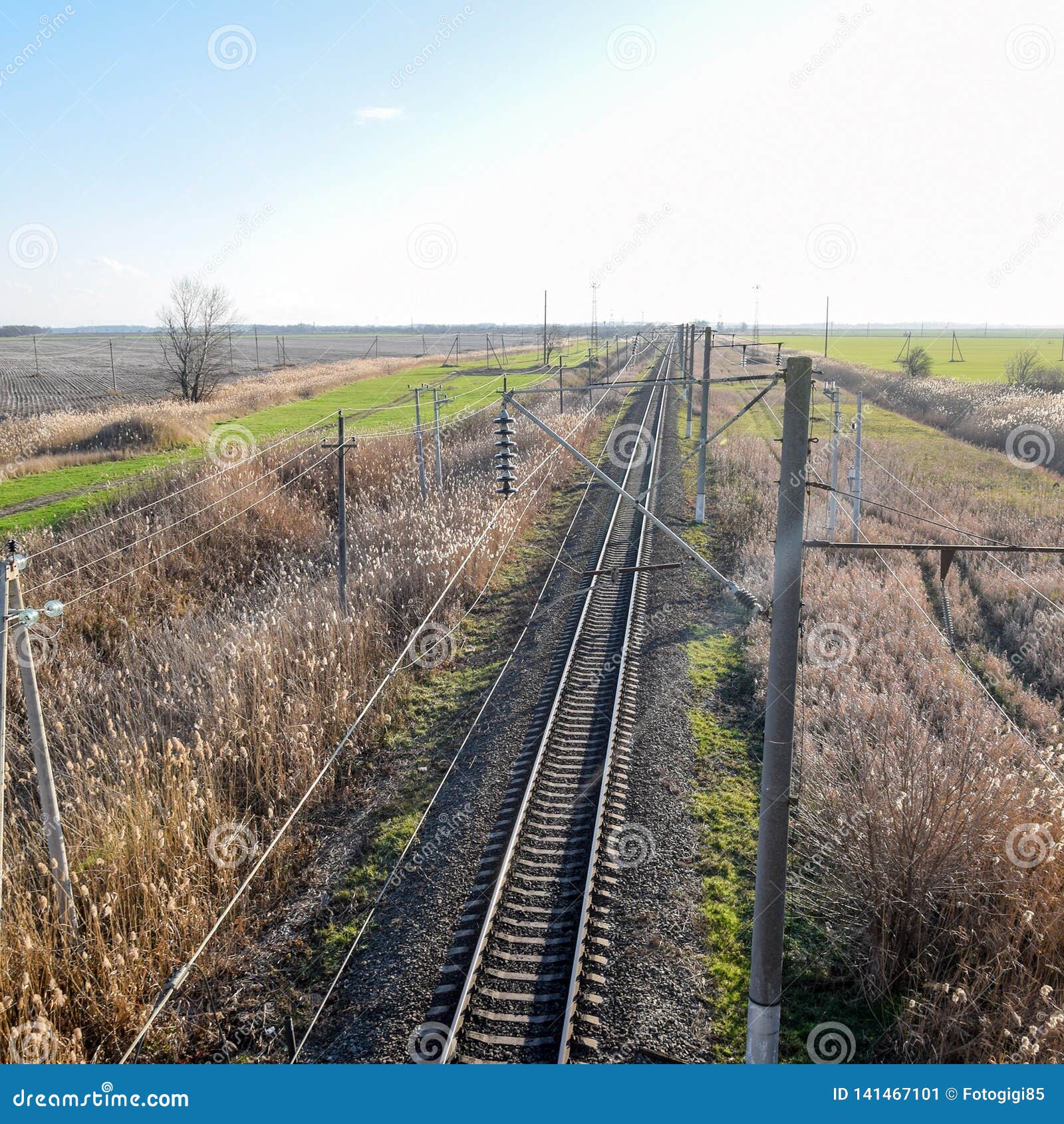 Plot Railway. Top View on the Rails Stock Image - Image of direction ...