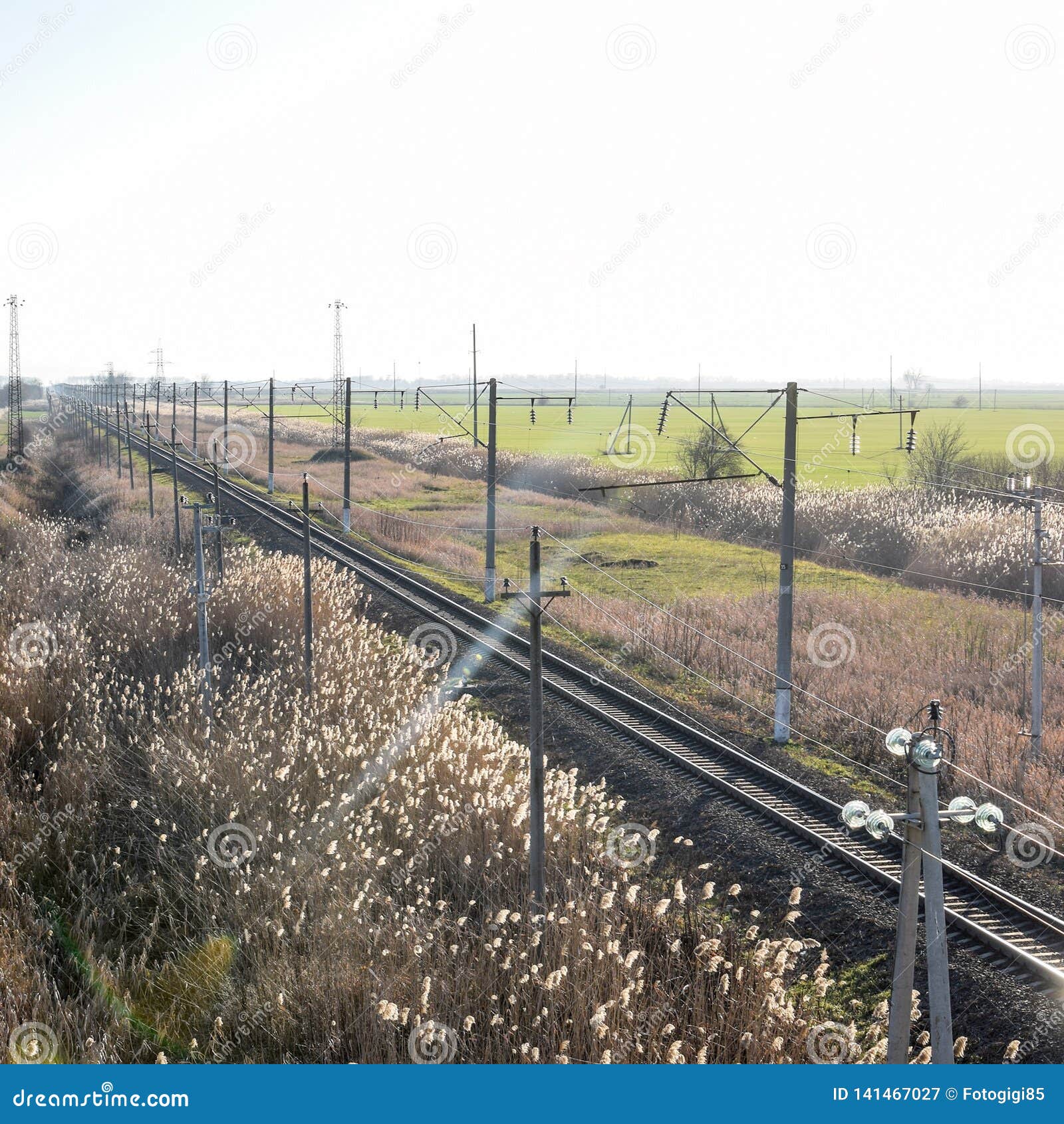 Plot Railway. Top View on the Rails Stock Image - Image of ...