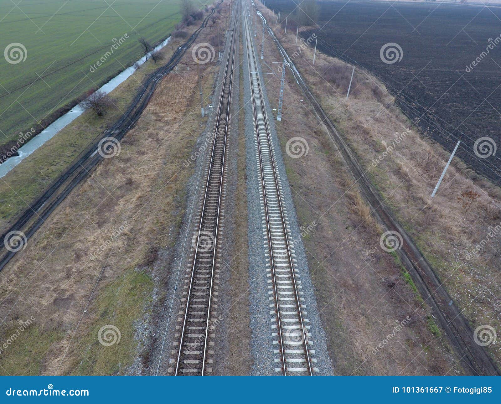 Plot Railway. Top View on the Rails Stock Image - Image of iron, link ...