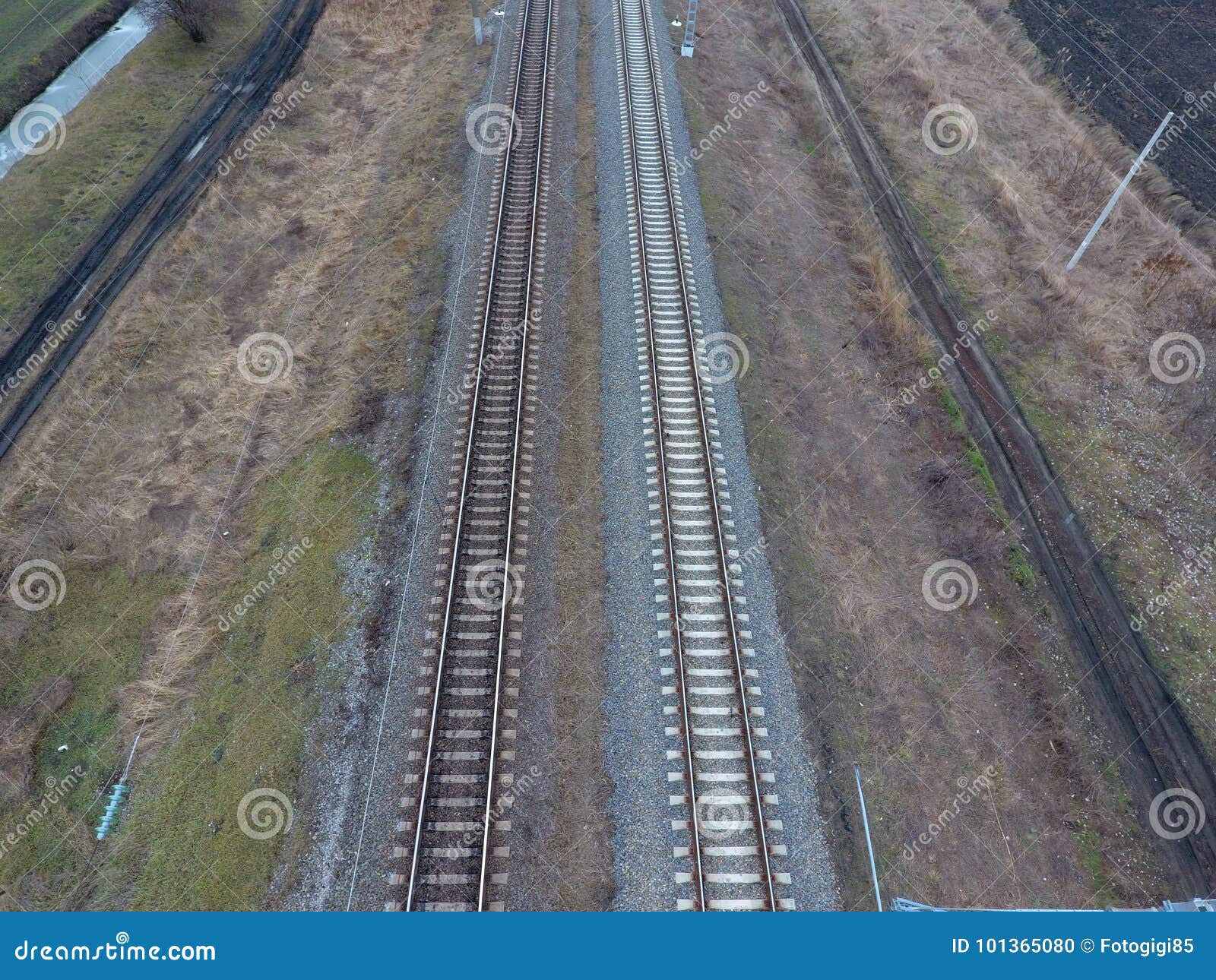 Plot Railway. Top View on the Rails Stock Photo - Image of direction ...