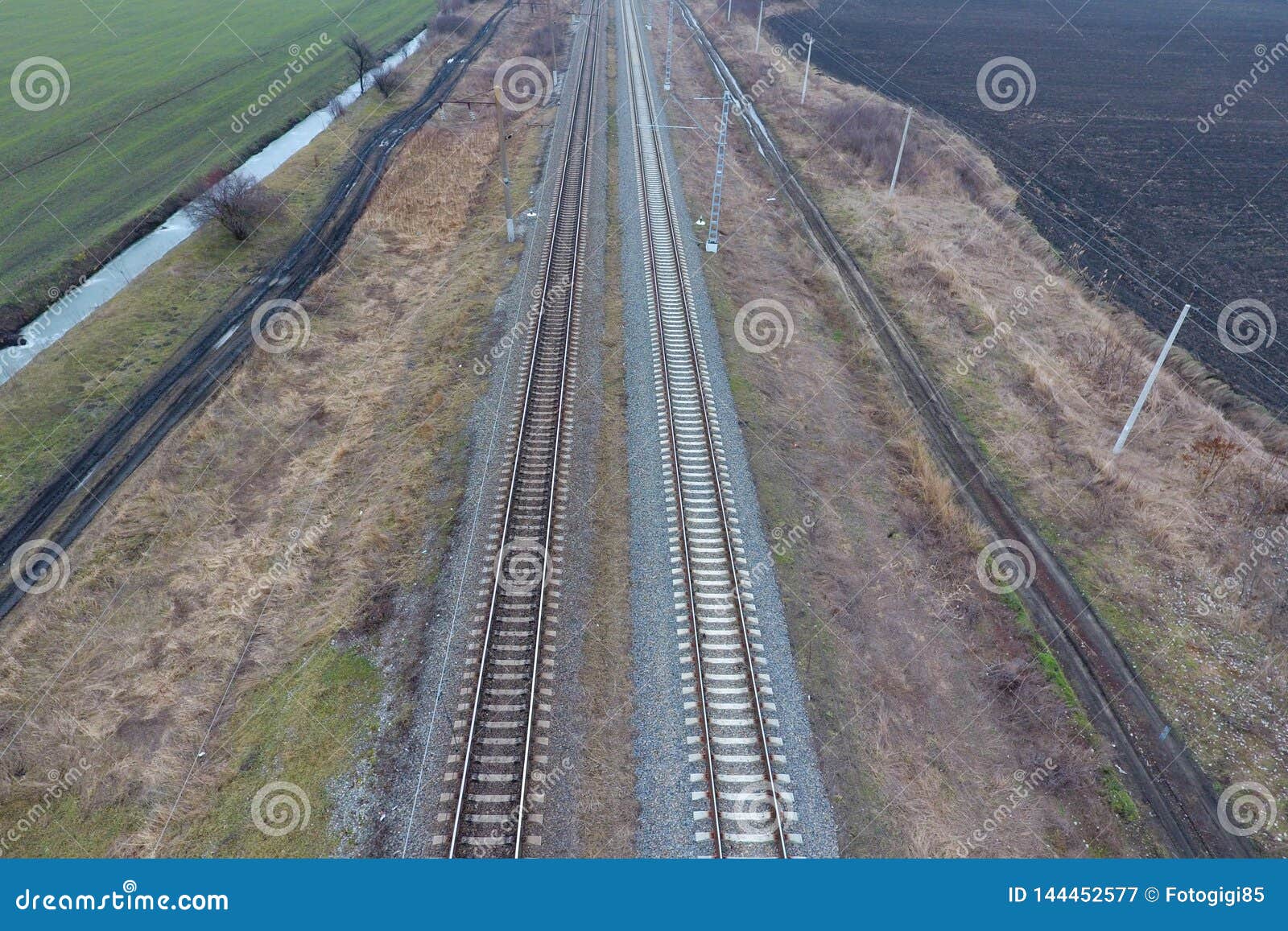 Plot Railway. Top View on the Rails Stock Image - Image of goal, iron ...