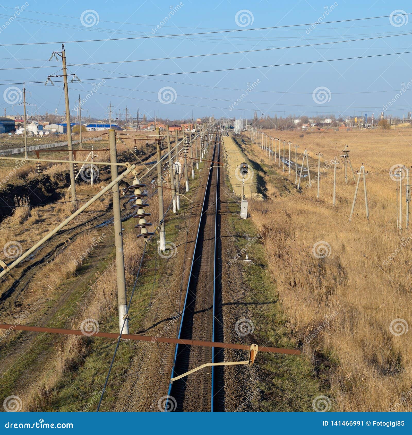 Plot Railway. Top View on the Rails Stock Image - Image of blue ...
