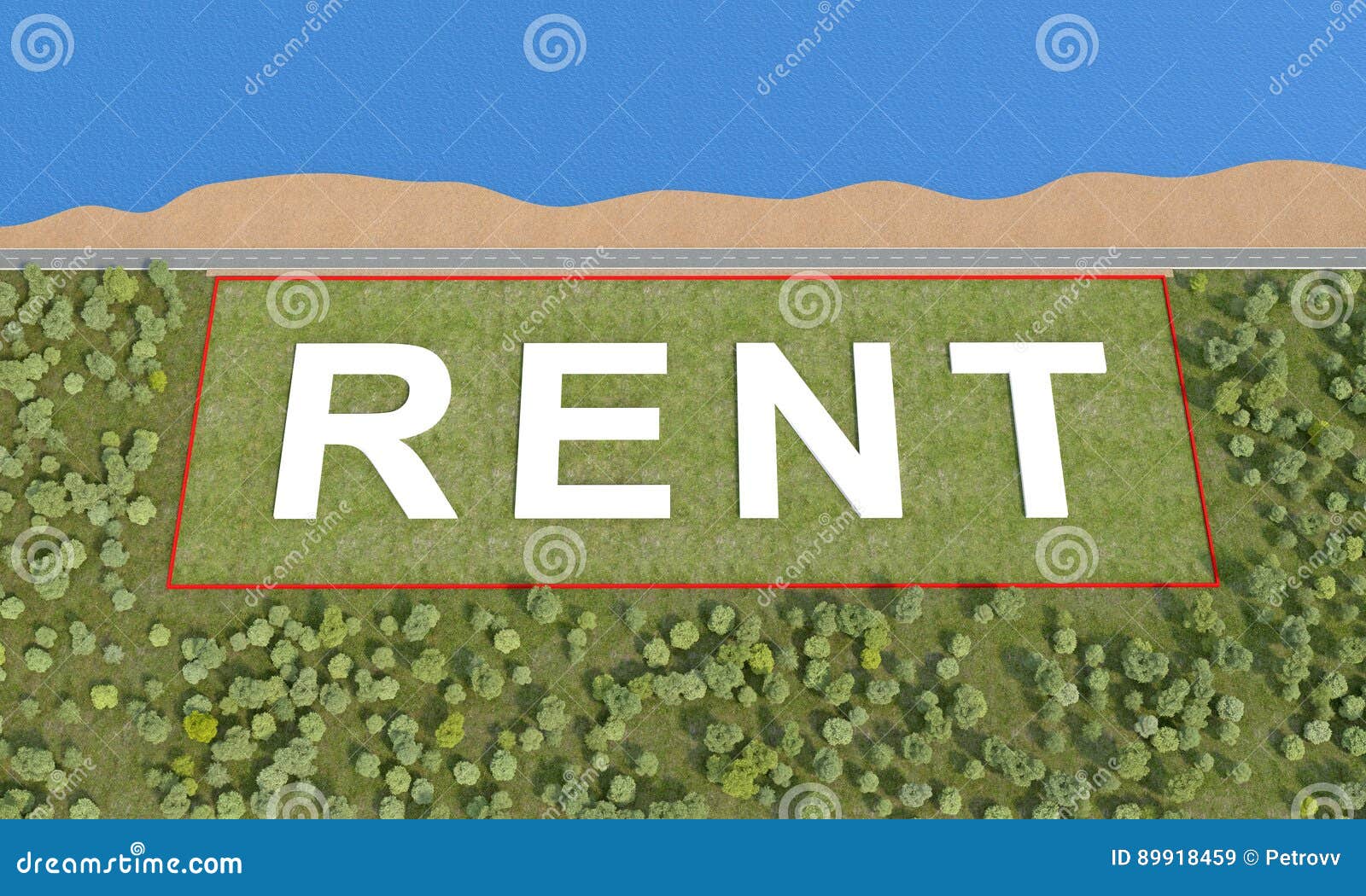 Plot for Rent on the Coast 3d Rendering Stock Illustration ...