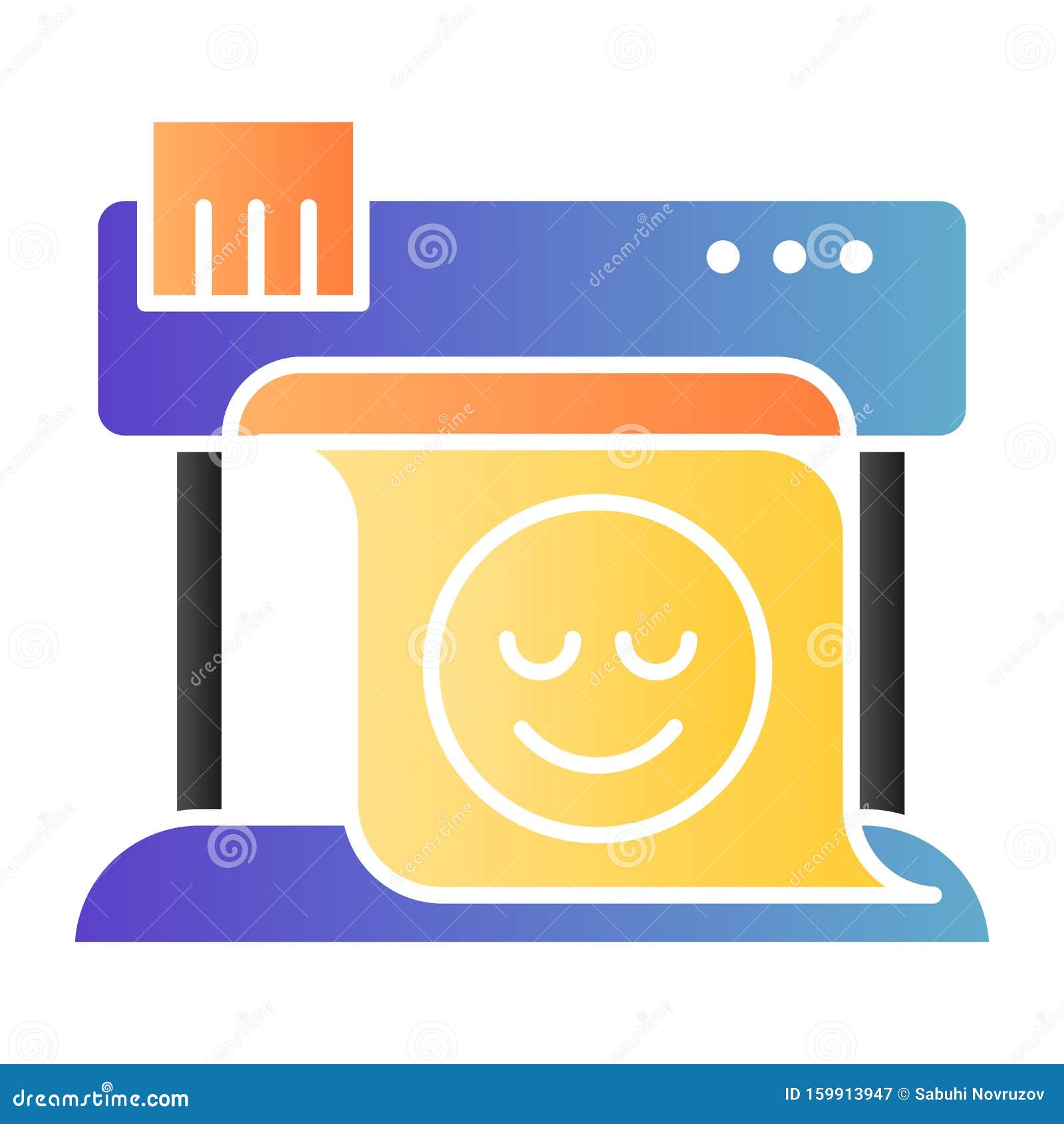 Plotter Flat Icon. Large Format Printer Color Icons in Trendy Flat ...