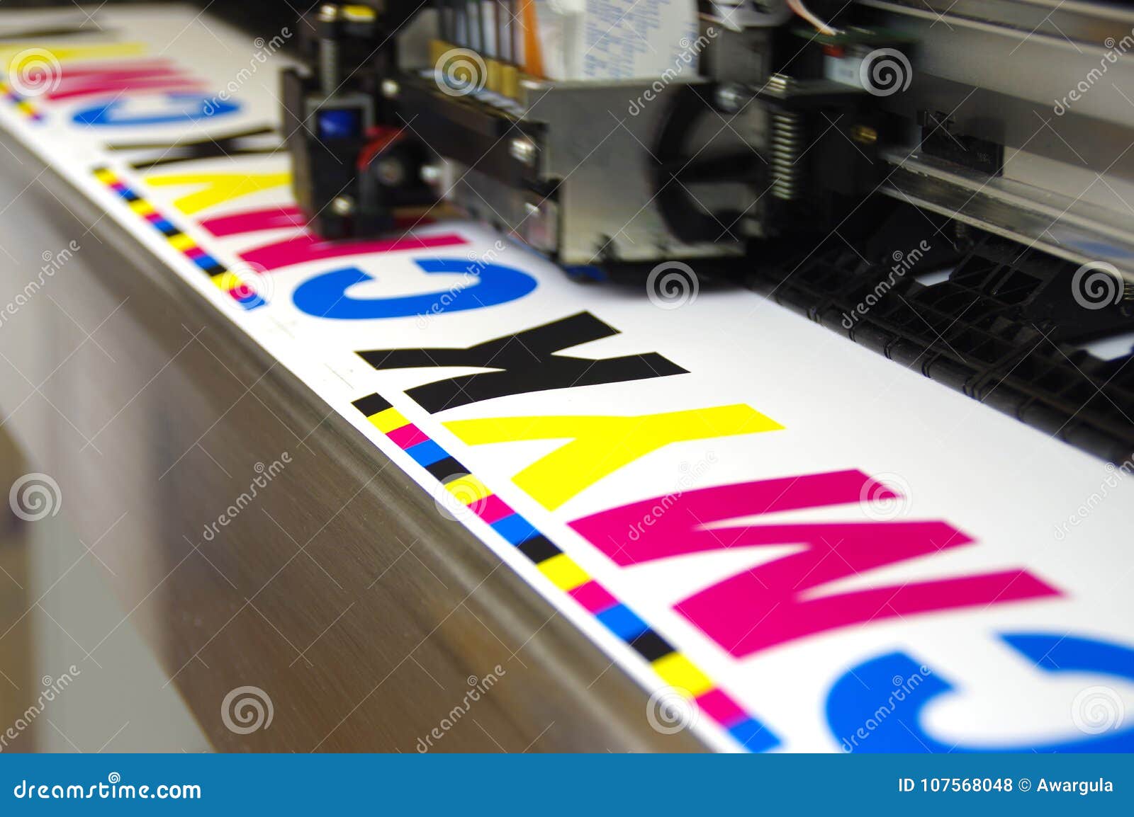 Plotter head printing CMYK stock photo. Image of colour - 107568048