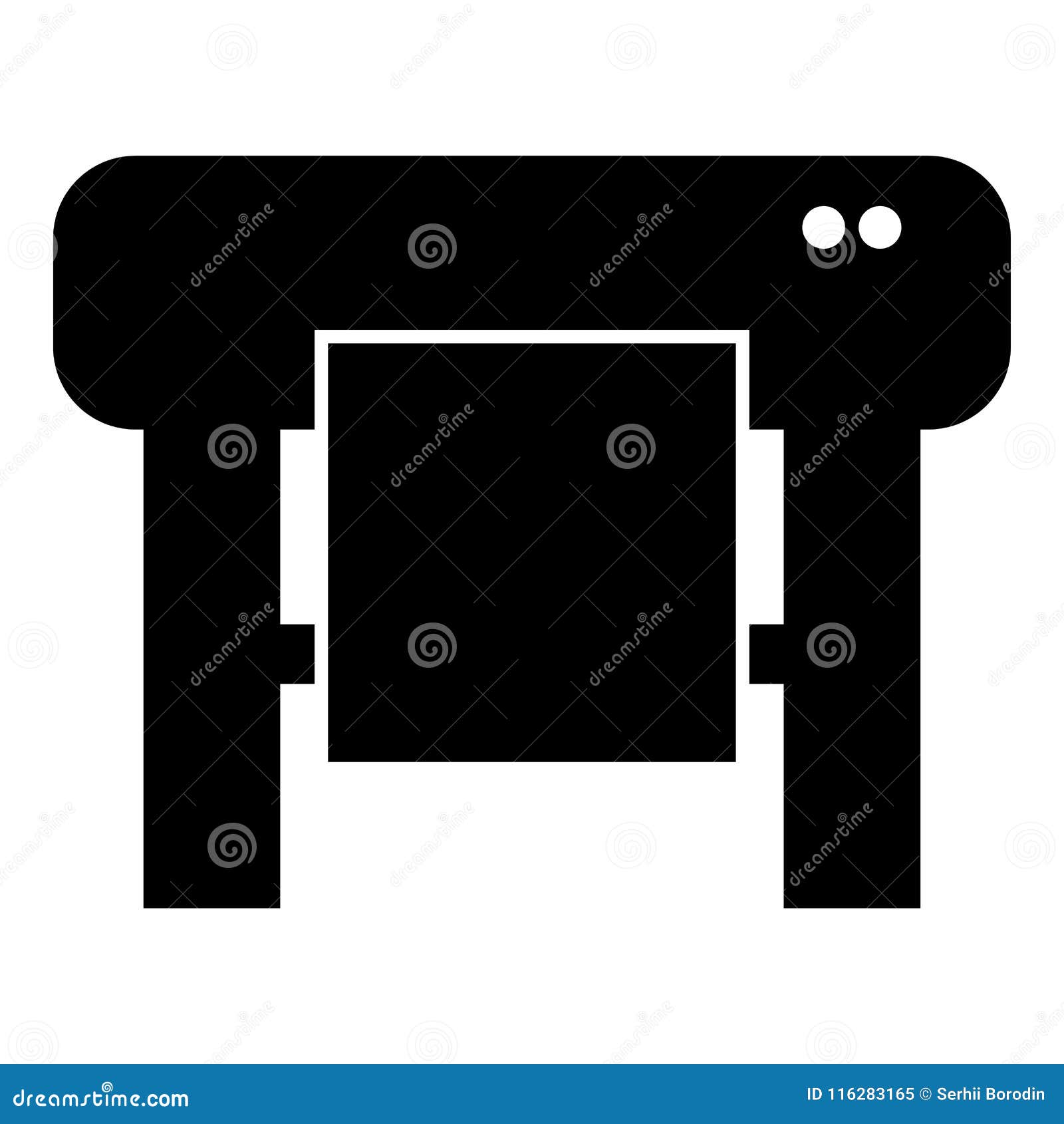 Plotter Icon Black Color Illustration Flat Style Simple Image Stock ...