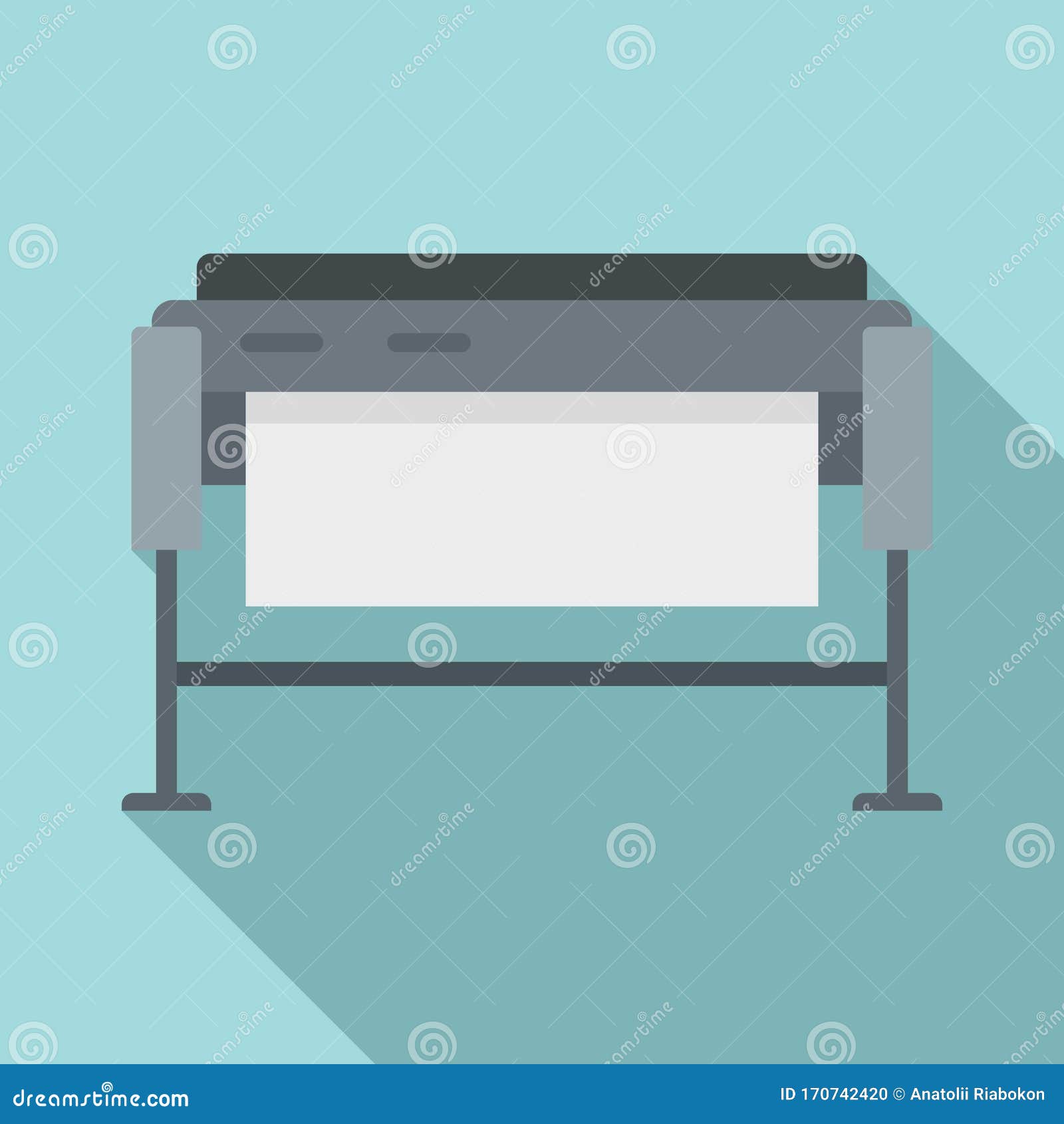 Plotter icon, flat style stock vector. Illustration of device - 170742420