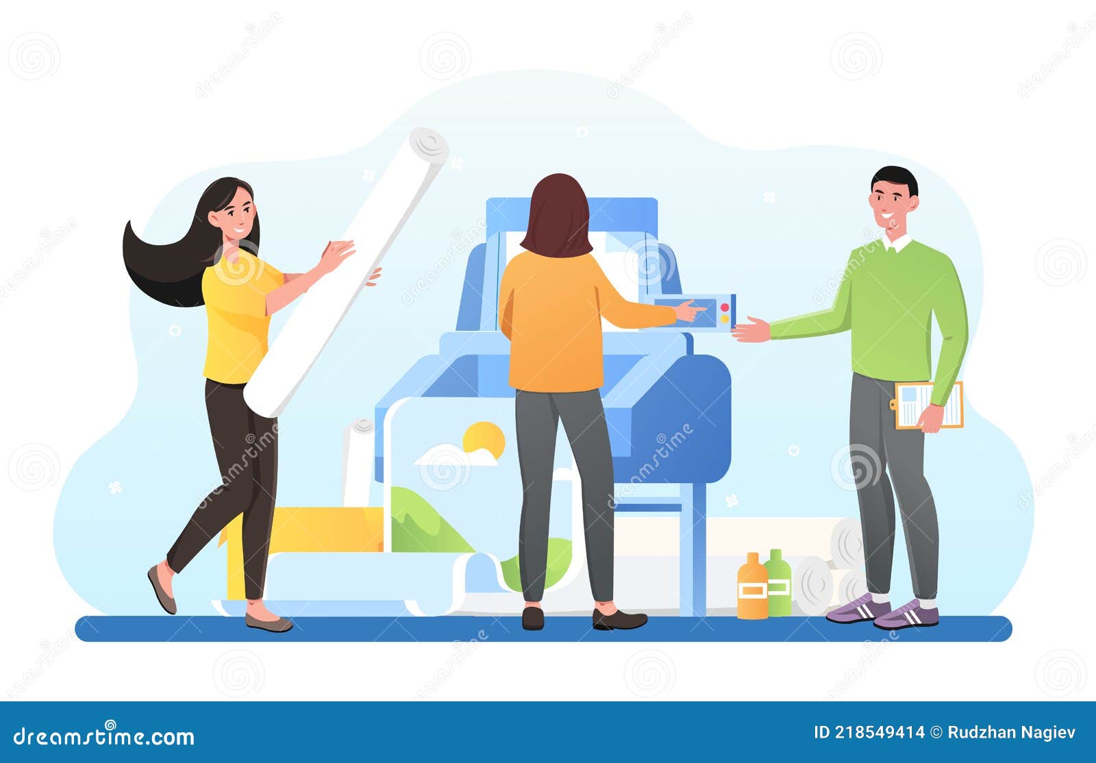 Plotter Inkjet Offset Machine Commercial Digital Stock Vector ...