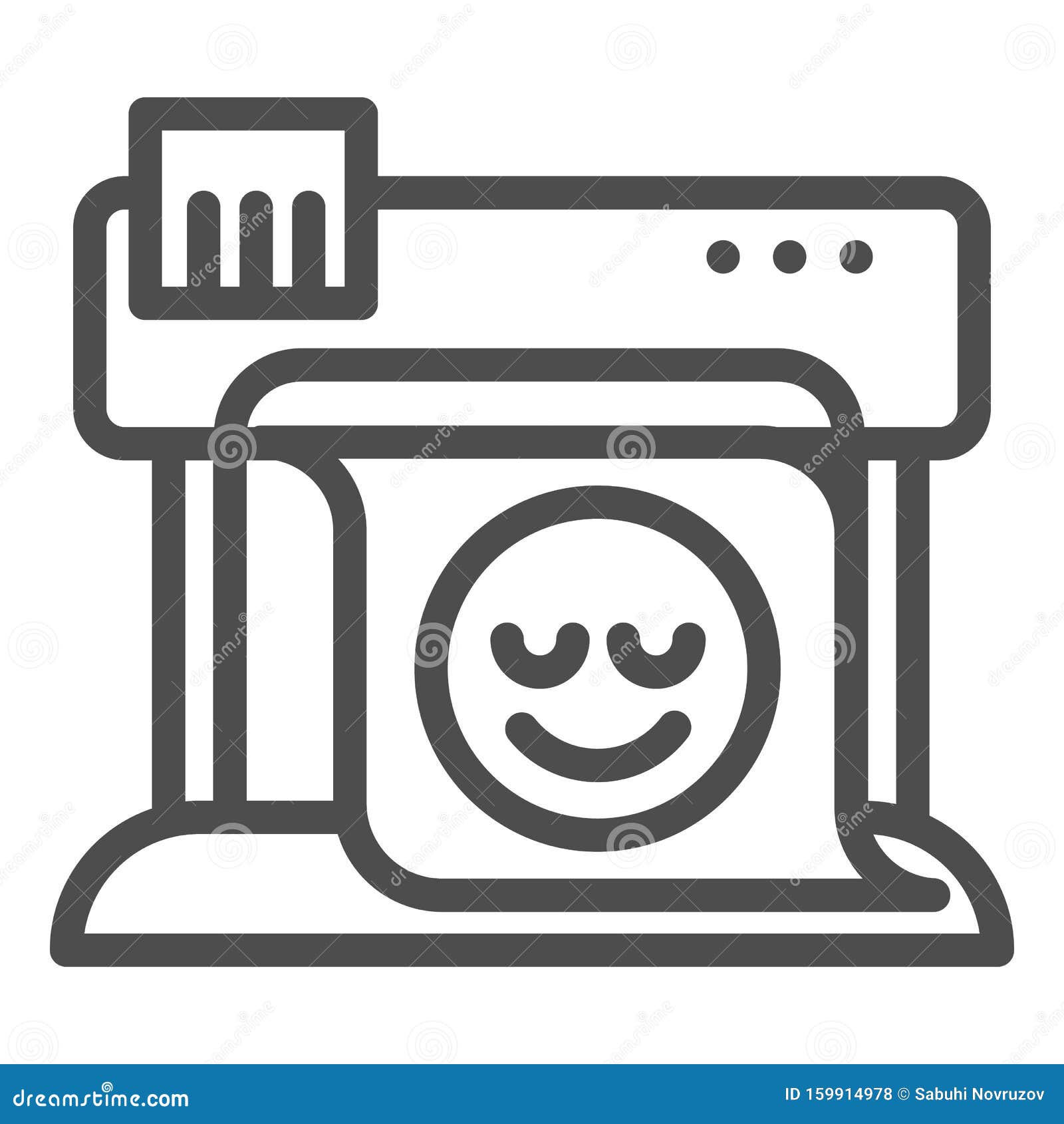 Plotter Line Icon. Large Format Printer Vector Illustration Isolated on ...