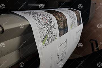 Plotter Print Technical Drawing Stock Photo - Image of designer, inkjet ...