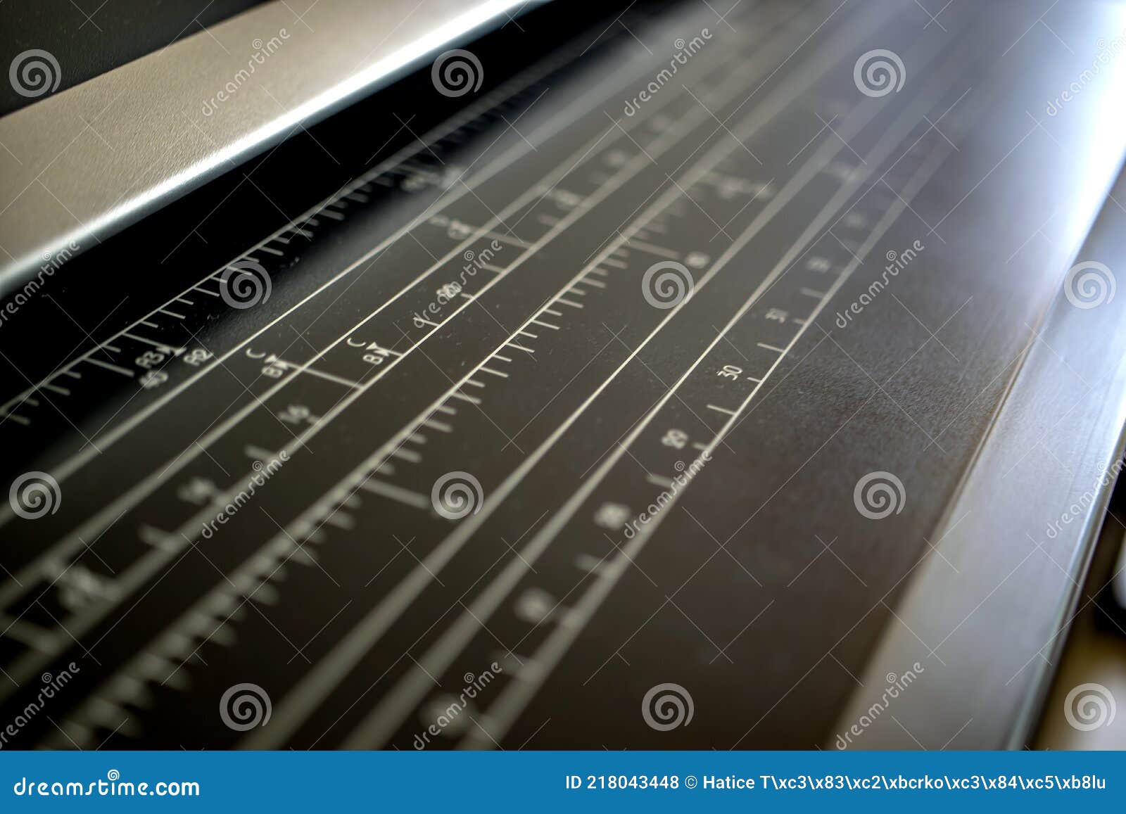 Plotter Printer, Technological Tool. Ruler Section Close-up To Measure ...