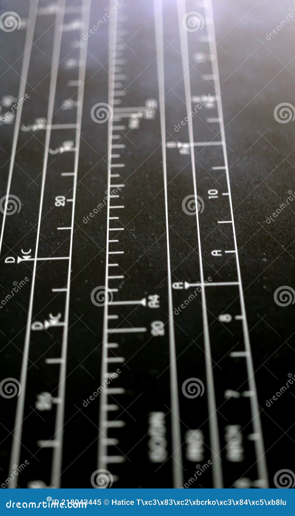 Plotter Printer, Technological Tool. Ruler Section Close-up To Measure ...